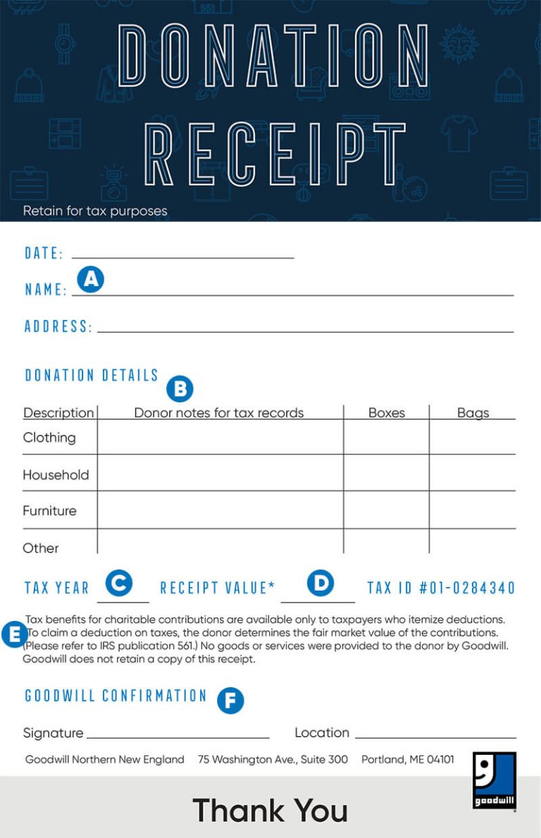 How To Fill Out A Goodwill Donation Tax Receipt Goodwill NNE